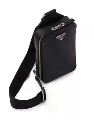 Prada Brique Leather Shoulder Bag - Black