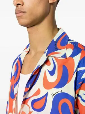 Dsquared2 Abstract-print Shirt - Blue