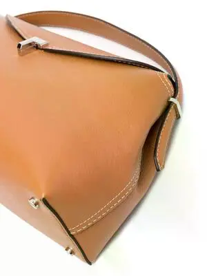 TOTEME T-lock Leather Top Handle Bag - Neutrals