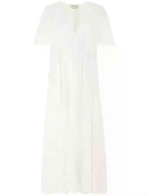 ANNA MOLINARI Short Sleeve Broderie Anglaise Maxi Dress