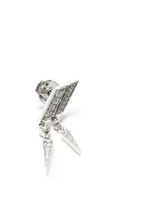 STATEMENT Rhodium-plated Sterling Diamond Drop Earring