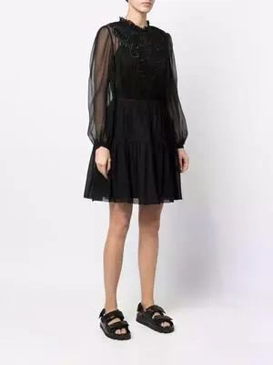 Alberta Ferretti Sheer Lace Detail Dress