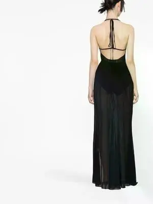 LOUISA BALLOU Sleeveless V-neck Maxi Dress