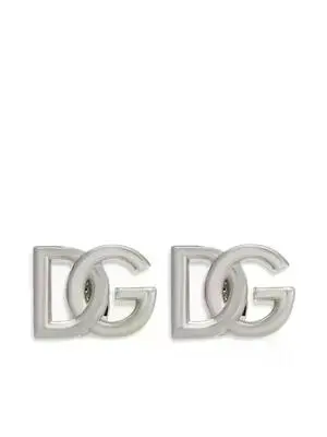 Dolce & Gabbana Dg Logo Stud Earrings - Silver