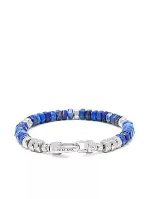 NIALAYA JEWELRY Lapis Lazuli Beaded Bracelet - Blue