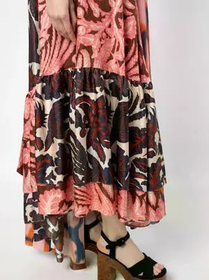 Biyan Graphic-print Halterneck Silk Maxi Dress