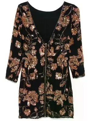LOULOU Sequin-embellished Mini Dress - Black