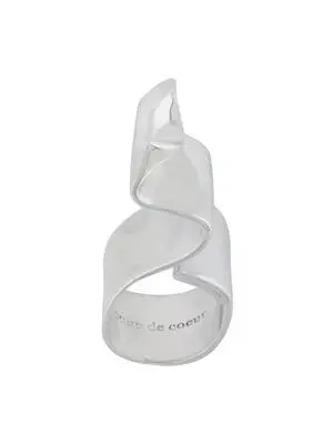 COUP DE COEUR Tone Brass Wave Ring - Silver