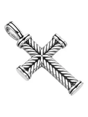 David Yurman Sterling Chevron Cross Pendant