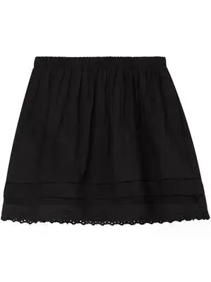 B+AB Embroidered Hem A-line Skirt - Black