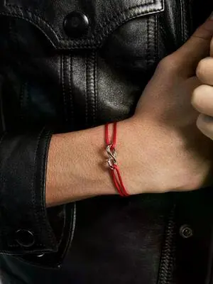 Mateo Bent-nail Cord Bracelet - Silver