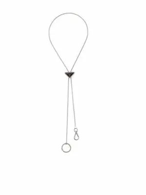 Prada Triangle Logo Necklace - Silver