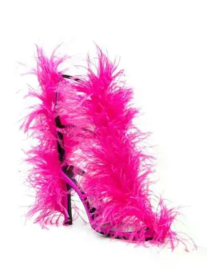 AREA Sergio Rossi Amazona 100mm Feather Sandals