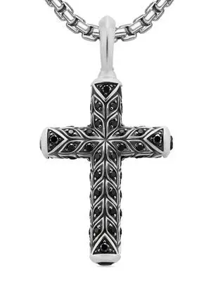 David Yurman Sterling Pavé Black Diamond Cross Pendant