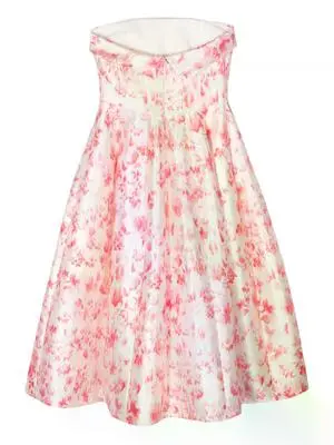Philosophy Di Lorenzo Serafini Floral Print Strapless Midi Dress - Neutrals