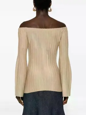 Gabriela Hearst Nelson Ribbed Off-shoulder Sweater