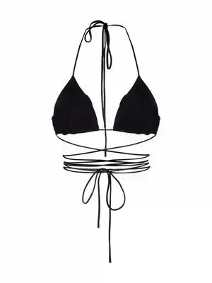Magda Butrym Floral Appliqué Triangle Cup Halterneck Bikini Top