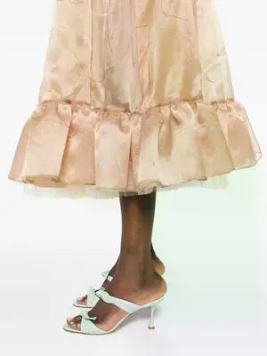 PAPA OPPONG Metallic Threading Midi Skirt