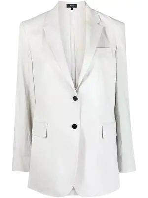 Theory Single-breasted Button Blazer - Grey