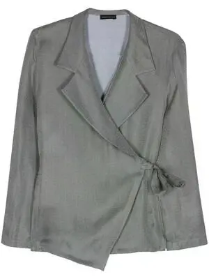 Emporio Armani Patterned Jacquard Wrap Blazer