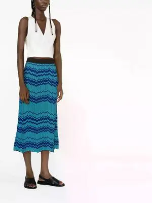 WALES BONNER Zigzag Pattern Midi Skirt