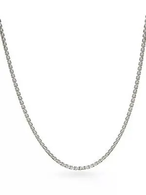 David Yurman 14kt Yellow Gold Box Chain Necklace - Silver