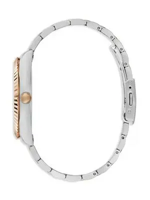 Guess Stainless Steel Two-tone Watch With Roman Numeral Dial - Neutrals