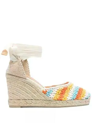 CastaÑer Carina Crochet Wedge Espadrilles - Orange