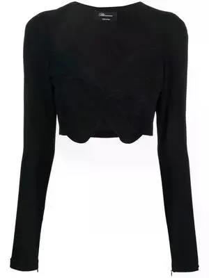 Blumarine Cropped Top With Butterfly Motif