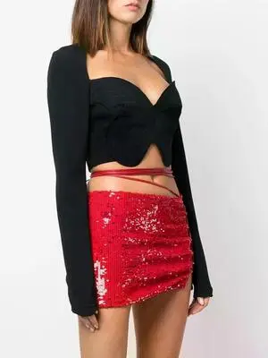 Blumarine Cropped Top With Butterfly Motif