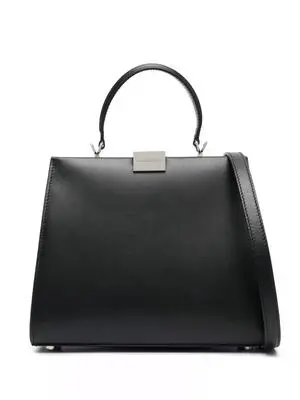 ARMARIUM Logo Plaque Leather Tote Bag - Black