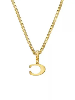 David Yurman 18kt Yellow Pavé Initial Diamond Pendant