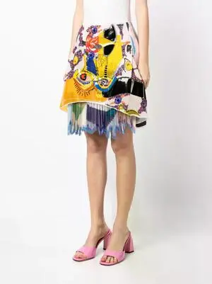 Maticevski Appliqué-detail Printed Skirt