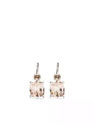 WOUTERS & HENDRIX 18kt White Gold Diamond And Morganite Earrings - Silver