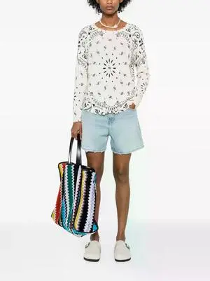 KUJTEN Mela Bandana-print Jumper - White
