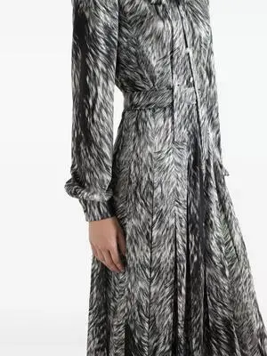Dolce & Gabbana Fur-print Pleated Midi Dress