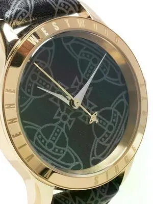 VIVIENNE WESTWOOD Berkeley Quartz 43mm Watch With Leather Strap - Black