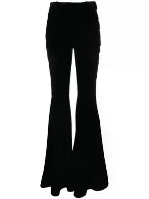 Saint Laurent High-waisted Flared Silk Trousers