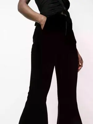 Saint Laurent High-waisted Flared Silk Trousers