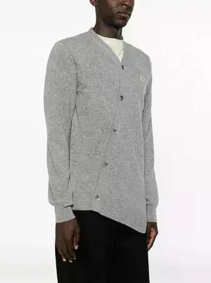 Comme Des Garçons X Lacoste Asymmetric Wool Cardigan