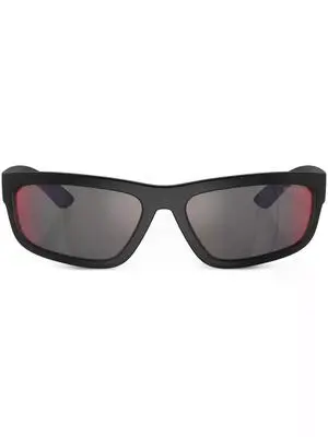 Prada Acetate Rectangle Frame Sunglasses - Black