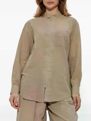 Issey Miyake Paper-esque Stand Collar Shirt