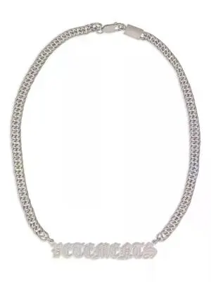 Vetements Gothic Logo Chain Necklace - Silver