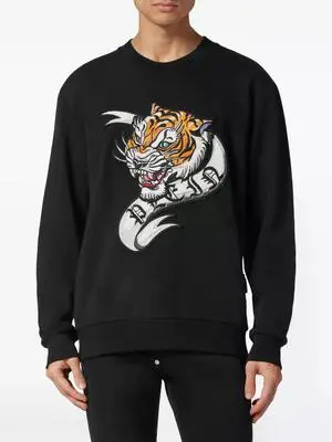 Philipp Plein Tattoo Print Cotton Sweatshirt