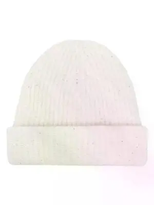 Fabiana Filippi Ribbed Knit Beanie With Sequin Embellishment - Neutrals