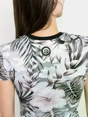 PLEIN SPORT Tiger And Floral Print T-shirt
