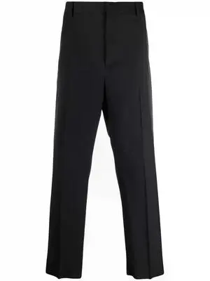 Valentino Garavani Tailored Straight-leg Wool-mohair Trousers - Black