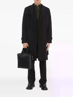 Burberry Embossed Check Leather Briefcase