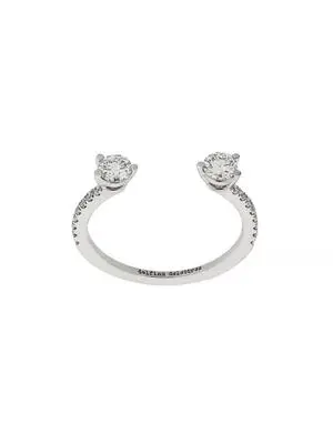 Delfina Delettrez 18kt White Gold Diamond Pave Ring