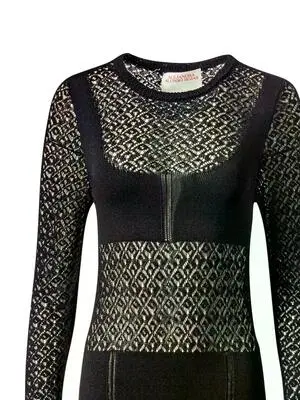 Alejandra Alonso Rojas Lace Knitted Maxi Dress - Black